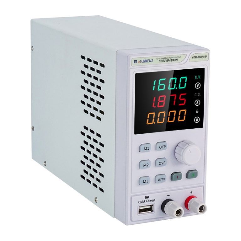 eTM-1605HP, Mini DC Bench Power Supply Variable 0-160V 0-5A with Quick ...